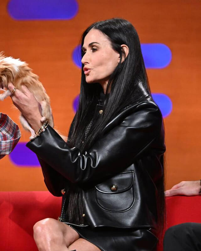 Demi Moore Black Leather Jacket – AlexGear