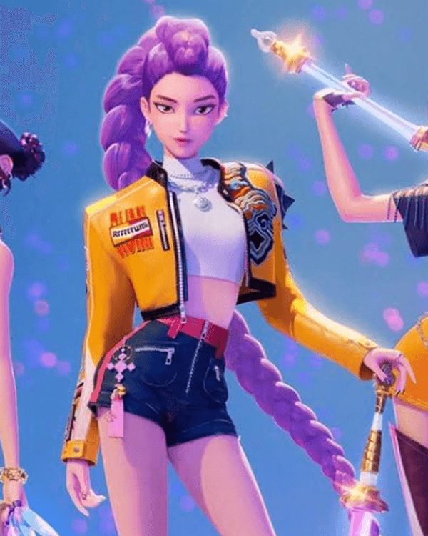 KPop Demon Hunters Rumi Yellow Leather Jacket – AlexGear