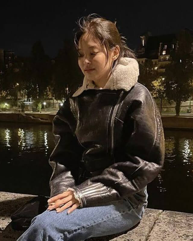 Blackpink Jennie Cropped Shearling Leather Jacket – AlexGear