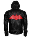 Batman Beyond Arkham Knight Black Leather Jacket with Hood – AlexGear