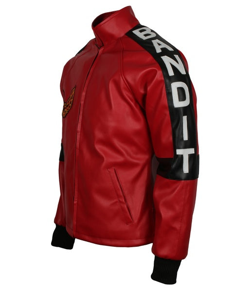 Men's Red Smokey The Bandit Out Leather Bomber Jacket – AlexGear
