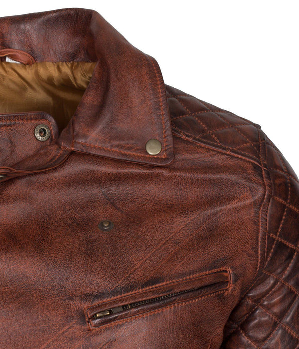 Alex Gear | Men's Waxed Brando Genuine Leather Motorcycle Jacket – AlexGear