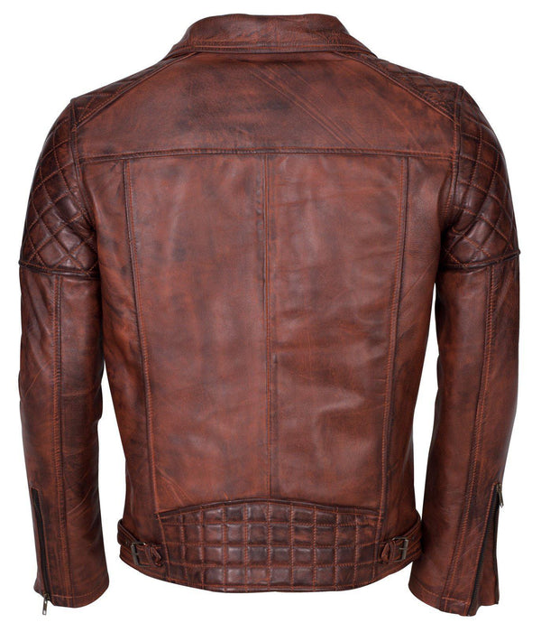 Alex Gear | Men's Waxed Brando Genuine Leather Motorcycle Jacket – AlexGear