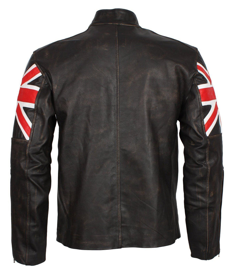 Union Jack British Flag Jacket in Distressed Leather – AlexGear