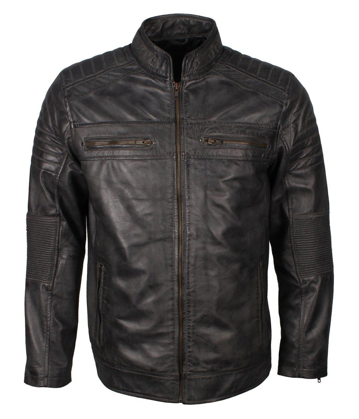 Alex Gear | Men's Cafe Racer Biker Leather Motorcycle Jacket – AlexGear
